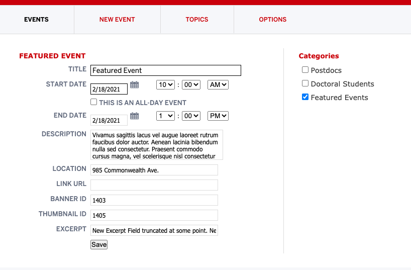 Calendar | Research Companion Theme Documentation